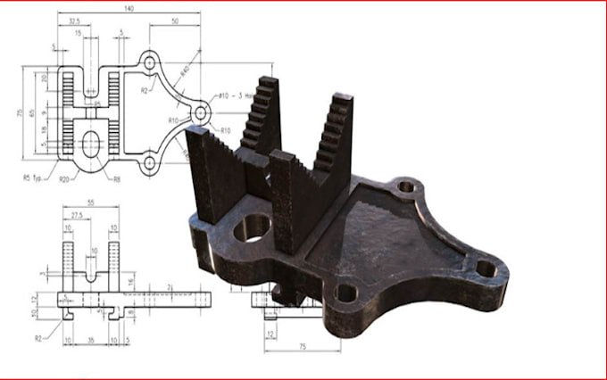 Convert sketches, pdfs, or images into professional 2d cad drawings or ...