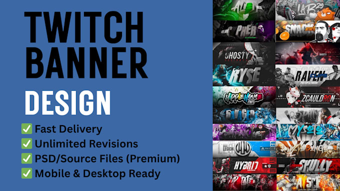 Design custom twitch banners, headers, overlays and social media art by ...