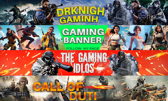 Design youtube gaming banner twitch and twitter banner by Sohan1245 ...