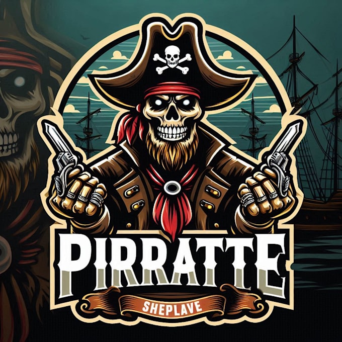 Design high quality vintage pirate logo with t shirt design by ...