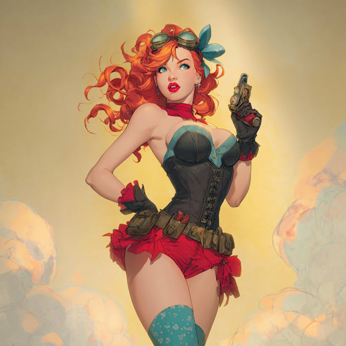 Crate a fantasy art nsfw comic pin up girl character for you by Farrymalu | Fiverr