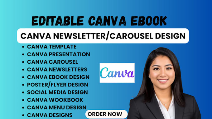 Design editable canva newsletter and canva carousel instagram social ...