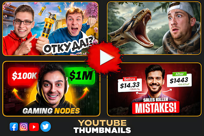 Design professional youtube thumbnail 1 hours by Yt_editornow | Fiverr