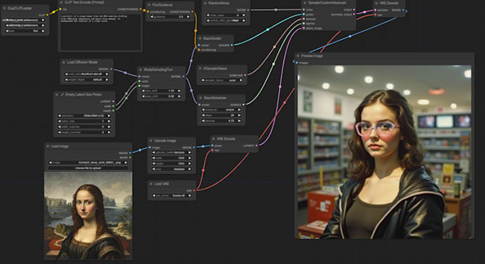 Create a realistic ai influencer flux lora model sfw nsfw comfyui workflow by Connelius_borge ...