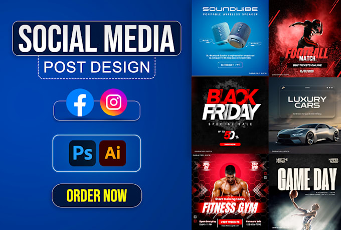 Design creative social media posts graphics for facebook, instagram ads ...