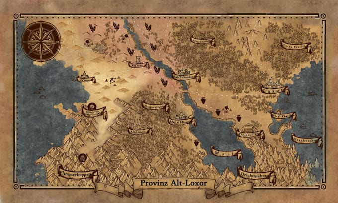 Do fantasy world city map dnd campaign map cartographer book novel map design by Tomanba | Fiverr