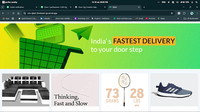 Develop a stunning front end dynamic website using react by Parthaeswar | Fiverr