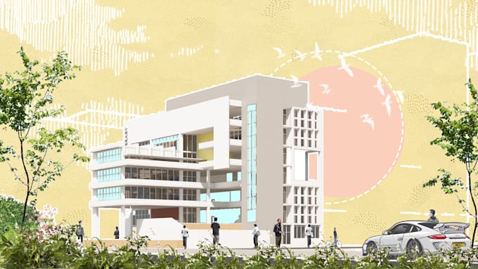 Do stylised exterior collage render using photoshop by Metul_56 | Fiverr