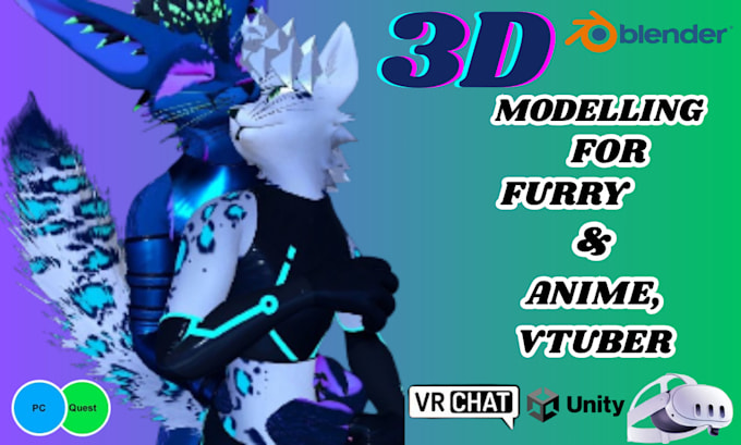 Create custom furry or anime vrchat avatar with full features by ...