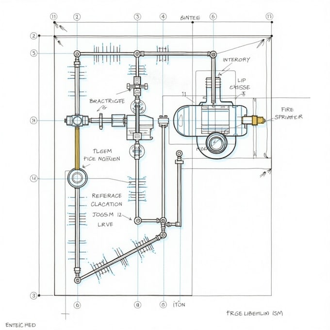 Design irrigation system, drip and fire sprinkler plan with piping ...