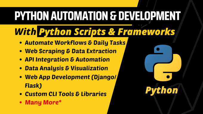 Develop python projects, scripts, bots and automations by Haseebdaar | Fiverr