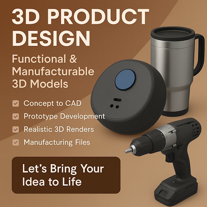 Design 3d cad, product design, 3d drawing and 3d model by Jessicaderson24 | Fiverr