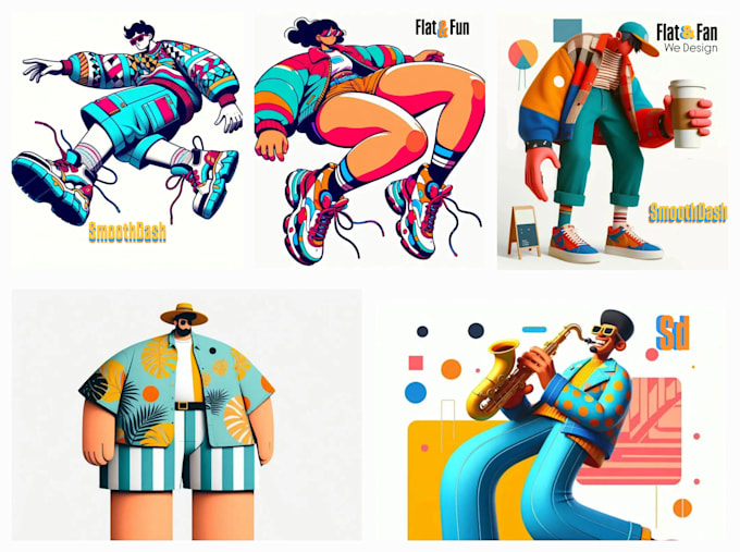 Create design character modern fan flat minimalist by Kidd_90 | Fiverr