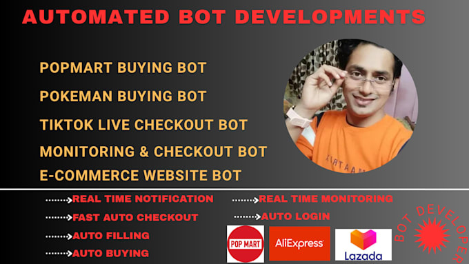 Develop automated e commerce website bot, popmart buying bot, tiktok live bot by Naosir | Fiverr