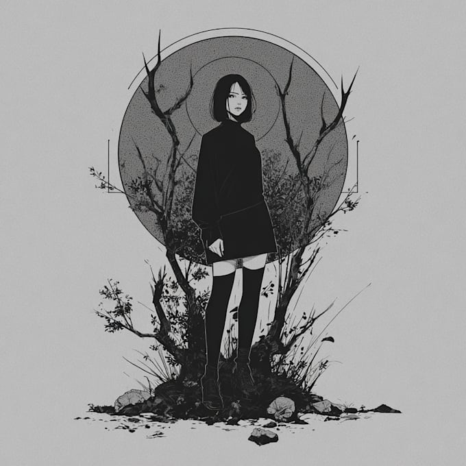 Draw detailed dark art illustration by Aesarnyra | Fiverr
