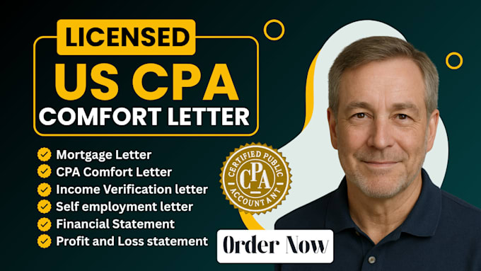 Provide official cpa letter for income verification, us cpa letter by ...
