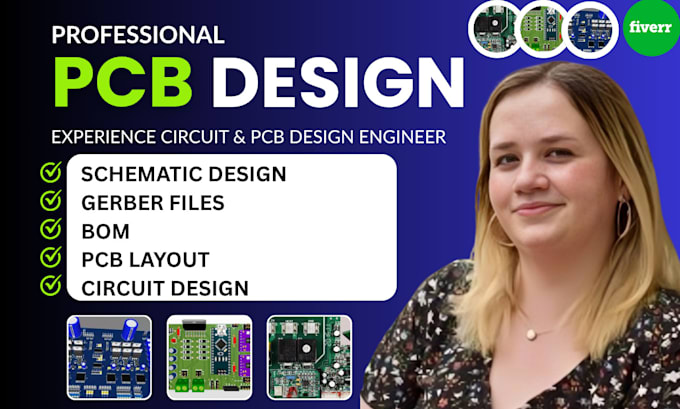 Create pcb design, gerber files and schematic in easyeda, kicad, altium ...