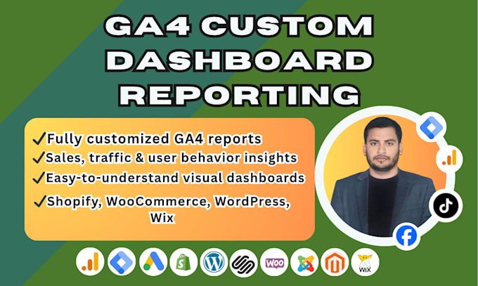 Create ga4 custom dashboard reports for marketing insights by Selimwp | Fiverr