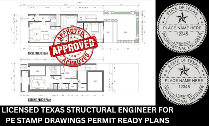 Licensed texas structural engineer for pe stamp drawings permit ready plans by Architectuex | Fiverr