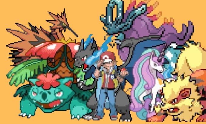 Do pixel art anime pokemon sprite or fakemon teams trainers sprite ...