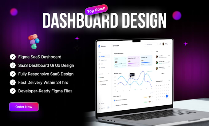 Do modern saas design, dashboard, admin panel, ui ux in figma by ...