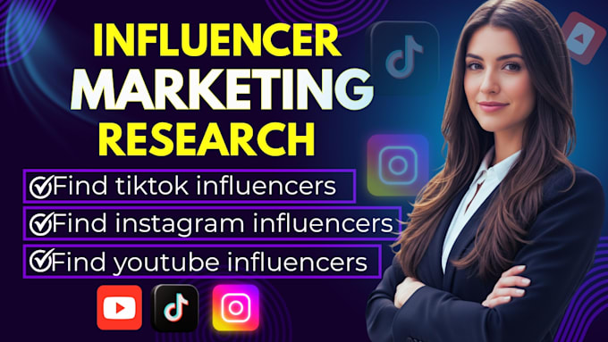 Research and find instagram, youtube, tiktok influencer for influencer ...