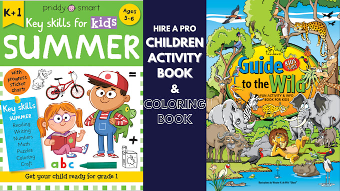 Design kids activity book children book workbook coloring book pages ...