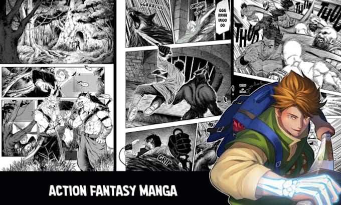 Create high custom quality webtoon or manga comic pages with unique ...