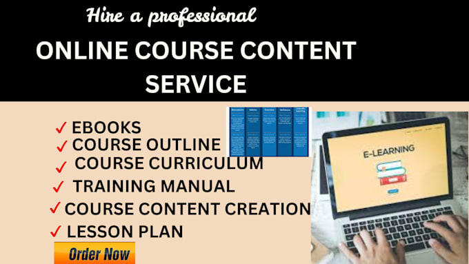 Create elearning course outline lesson plan curriculum course upload manual book by ...