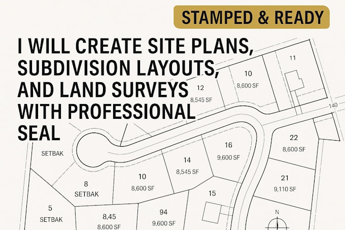 Nc tx ca ontario licensed land surveyor site plan stamp for city permit approval by Engrharris0n ...