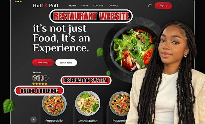Restaurant website with online food ordering reservation system by ...