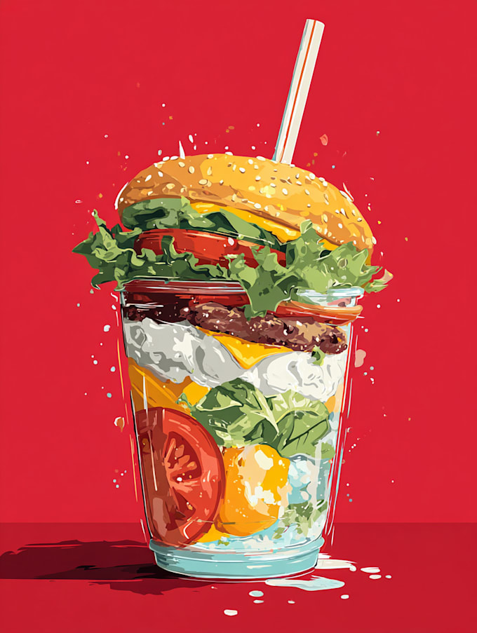 Design food pop art of your food pop art by Reannamain | Fiverr