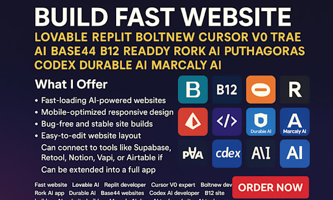 Build fast website lovable replit boltnew cursor v0 trae ai base44 b12 readdy ai by Emmanuel_a07 ...