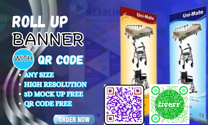 Design rollup banners pullup banners signage yard signs signboard qr ...
