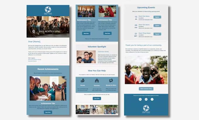 Do template design, email template newsletter template, workflow set up ...