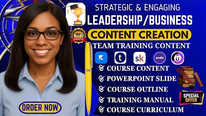 Create leadership business management course lesson plan workbook ...