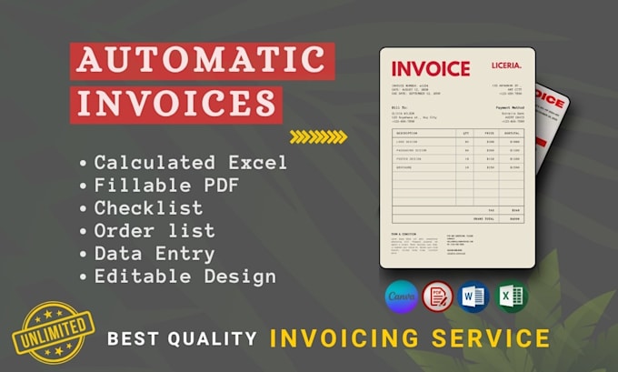 Make invoice design,quotation,receipt,fillable pdf, , quote by ...