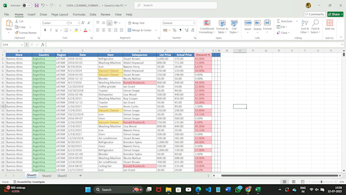 Clean and analyze your excel data by Rahulmishra9802 | Fiverr