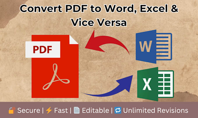 Convert pdf to word, excel, and word, excel to pdf by Jauharali09 | Fiverr