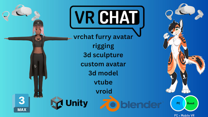 Create a vrchat 3d model furry vrc character nsfw model by Timothyvrtim | Fiverr