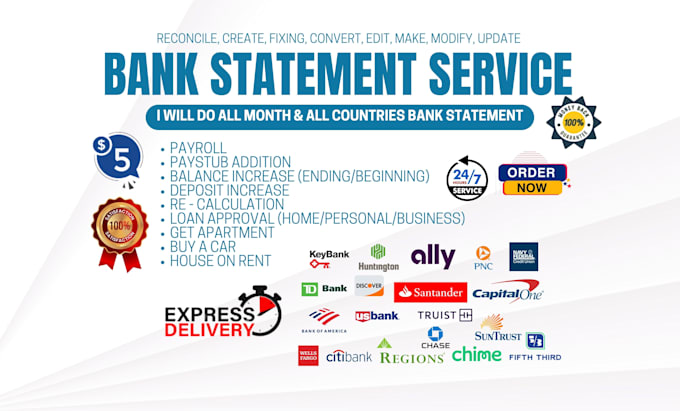 Convert bank statement, pdf to excel, csv, editable format, google sheet by Roys711 | Fiverr