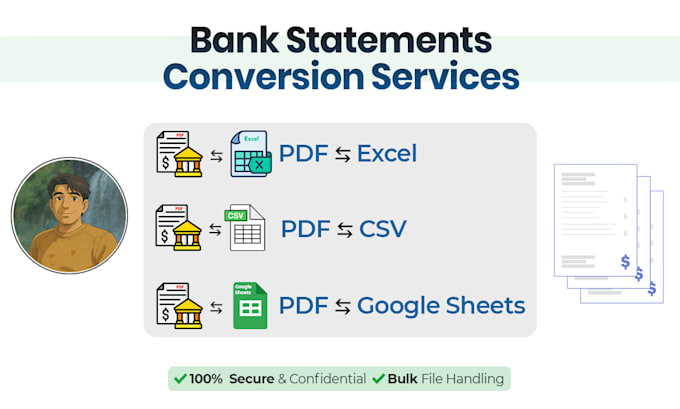 Convert bank statement pdf to excel admin support by Nazarabbas4292 ...