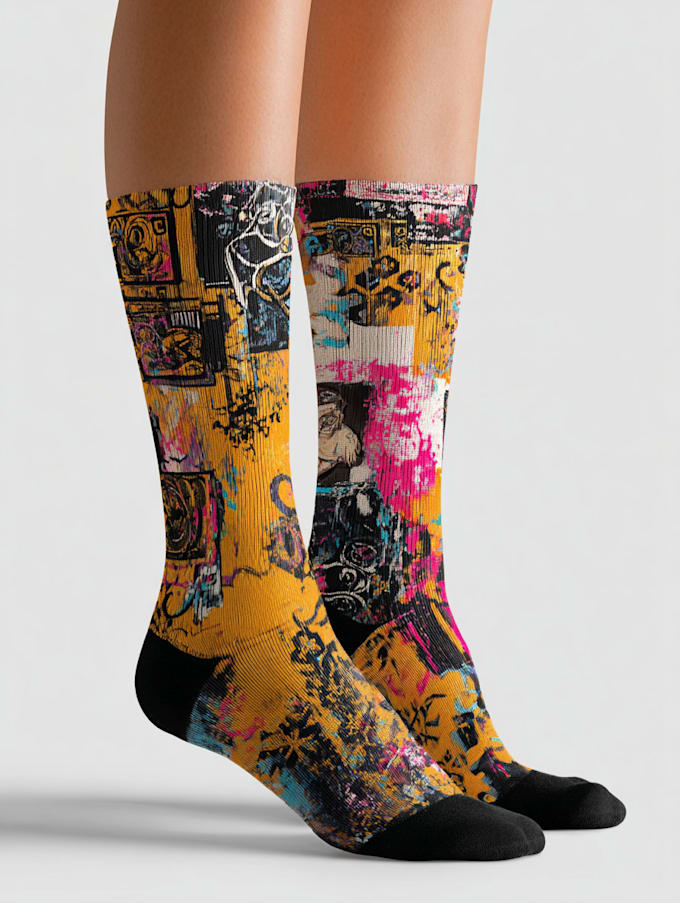 Do a creative socks unique sock design for you by Bailey_brittain | Fiverr