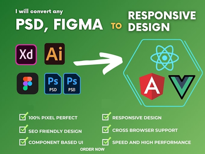 Convert figma to react js web apps responsive as a front end developer by Ahmadkhannia432 | Fiverr