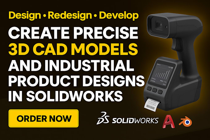 Create precise 3d cad models and industrial product designs in solidworks by Prudenceteam | Fiverr