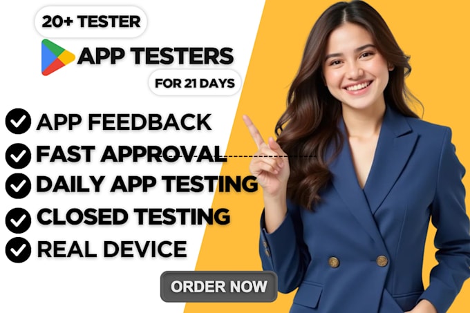 Develop 20 app testers 12 app tester for google play console for ios ...