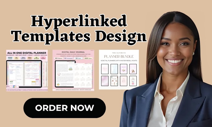 Design etsy hyperlinked planner, digital planner, printable planner and journal by Avery ...