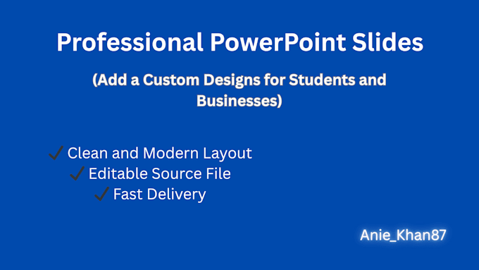 Create powerpoint slides and format assignments by Anie_khan87 | Fiverr