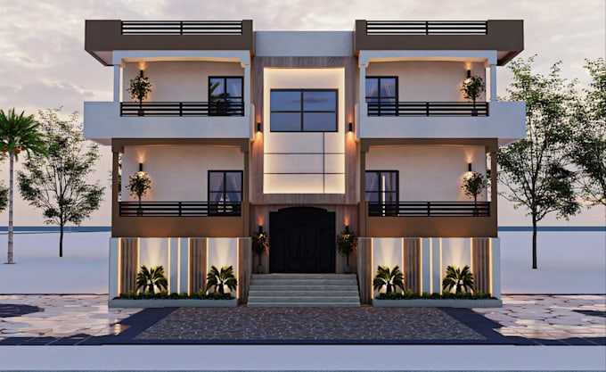 Design bungalow plan, realistic exterior, interior rendering, cgi ...