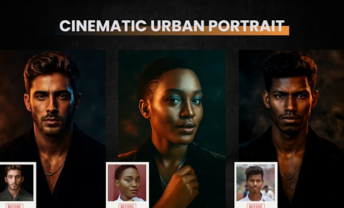 Create realistic ai moody portrait with enhanced color grading by ...
